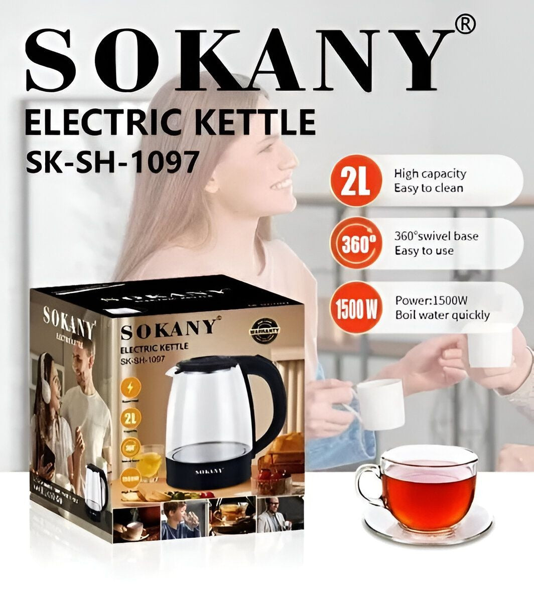 Sokany Electric 2L Kettle – SK-SH-1097 – J&T Essa Traders